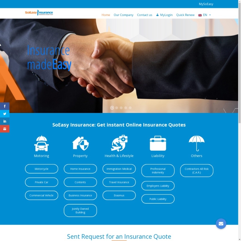 Soeasy Insurance - Cyprus web design